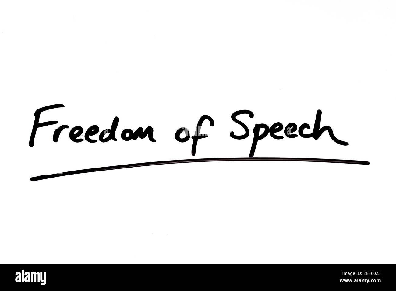 Freedom of Speech handwritten on a white background Stock Photo - Alamy