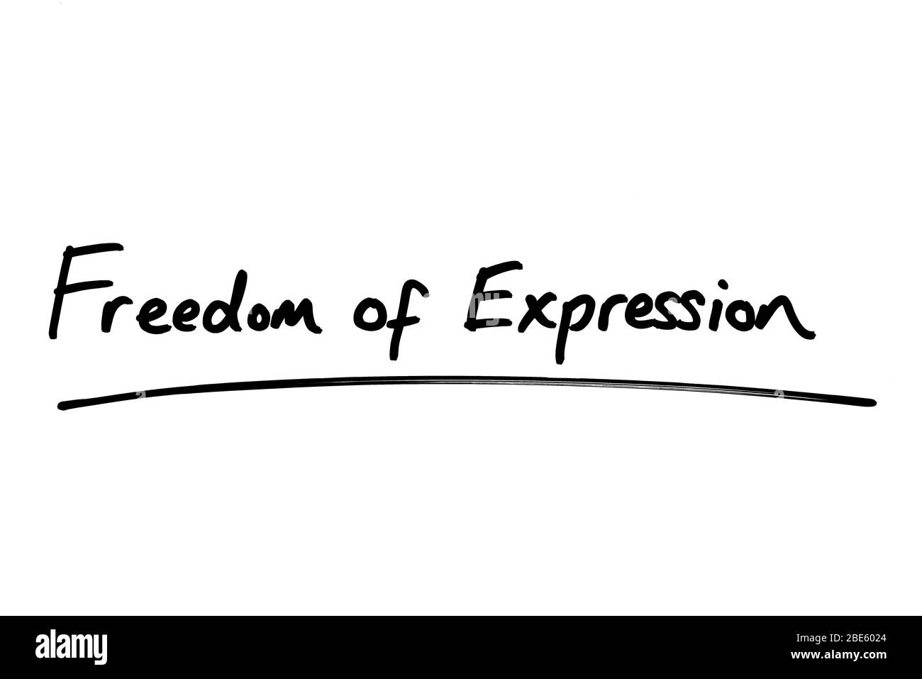 Freedom of Expression handwritten on a white background Stock Photo - Alamy