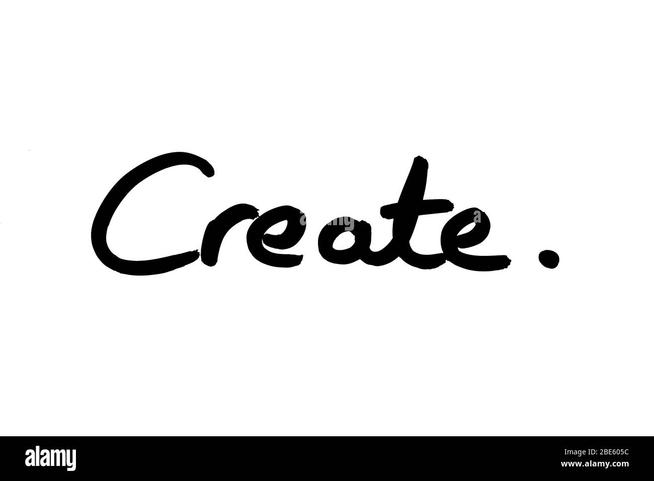 The word Create handwritten on a white background Stock Photo - Alamy
