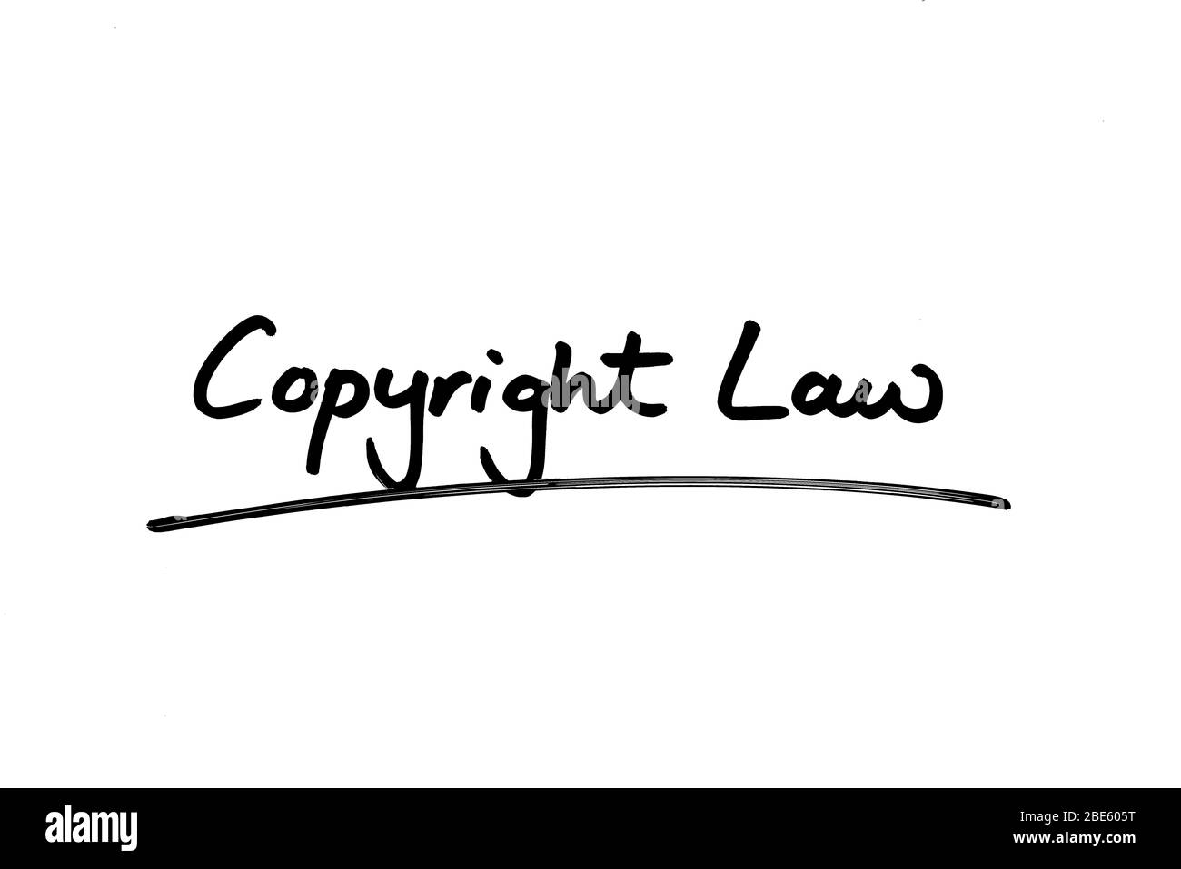 Copyright Law handwritten on a white background Stock Photo - Alamy
