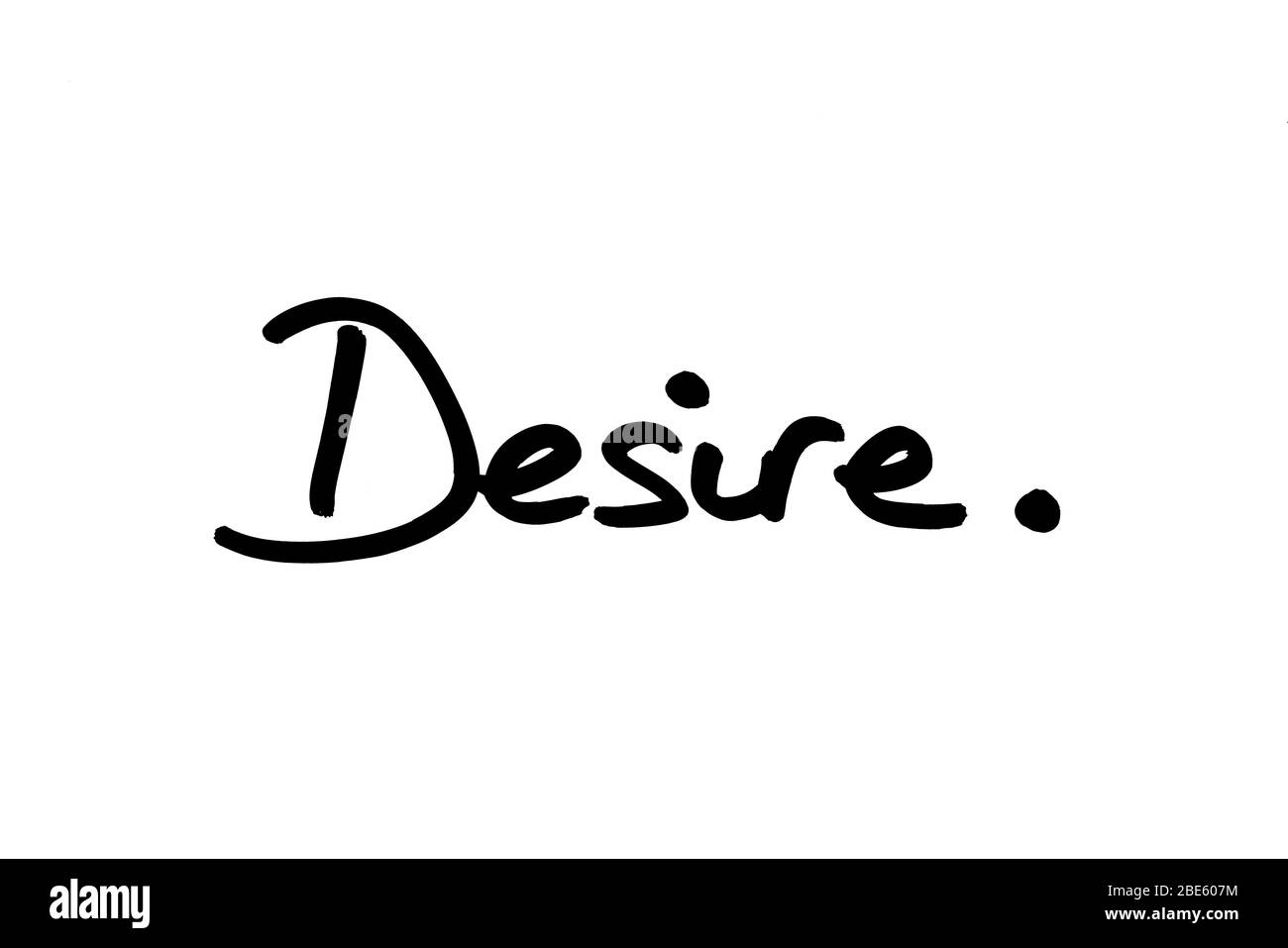 The word Desire handwritten on a white background Stock Photo - Alamy