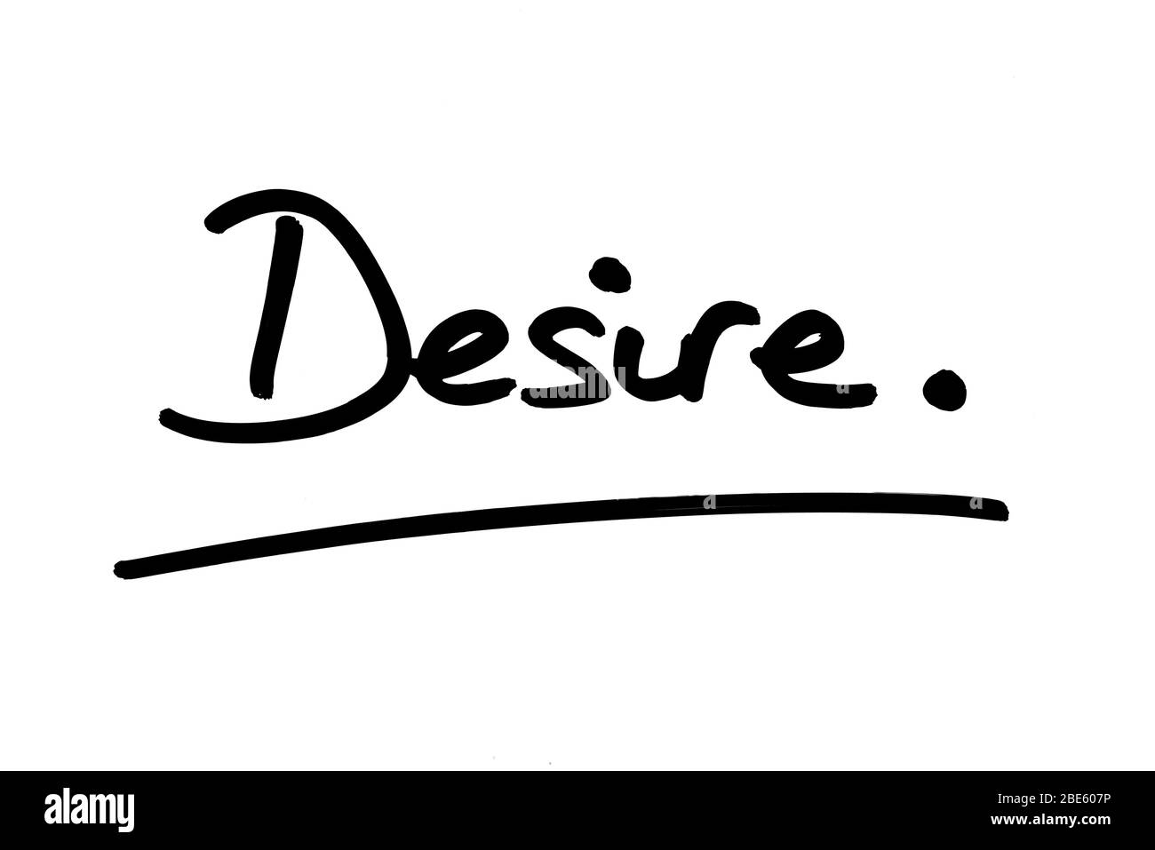 The word Desire handwritten on a white background Stock Photo - Alamy