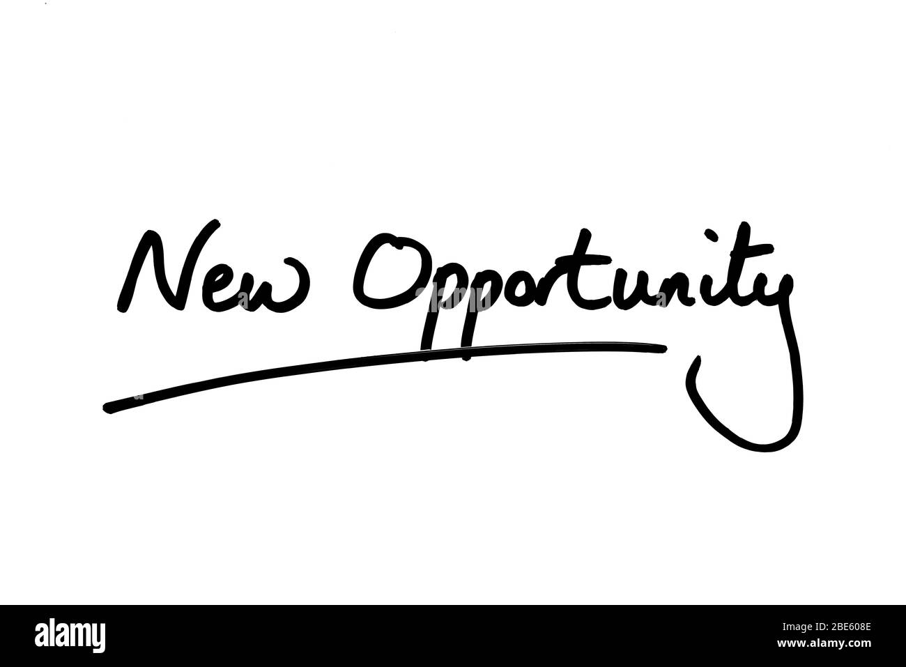 New Opportunity handwritten on a white background Stock Photo - Alamy