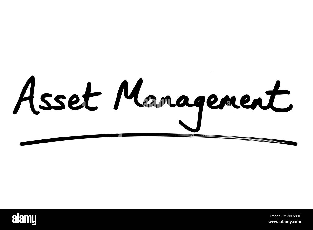 Asset Management handwritten on a white background Stock Photo - Alamy