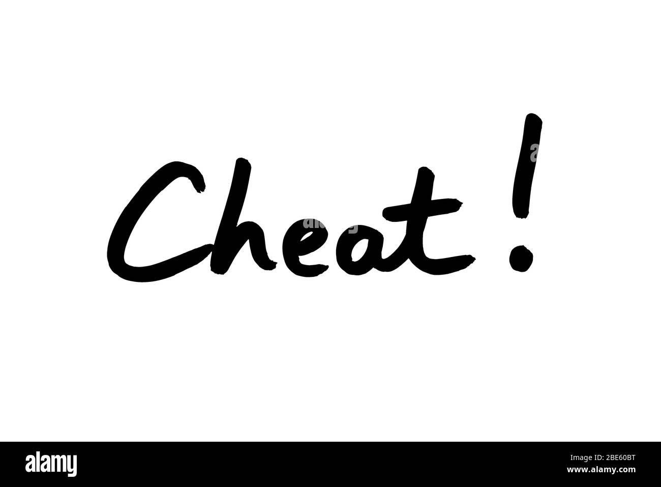 The word Cheat! handwritten on a white background Stock Photo - Alamy