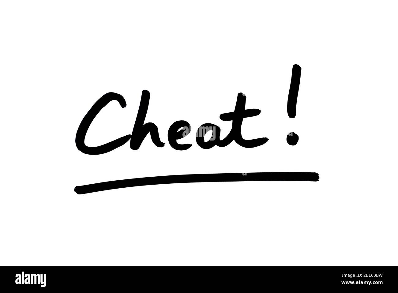 The word Cheat! handwritten on a white background Stock Photo - Alamy