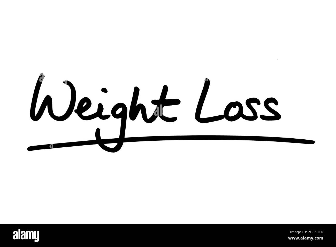 Weight Loss handwritten on a white background Stock Photo - Alamy