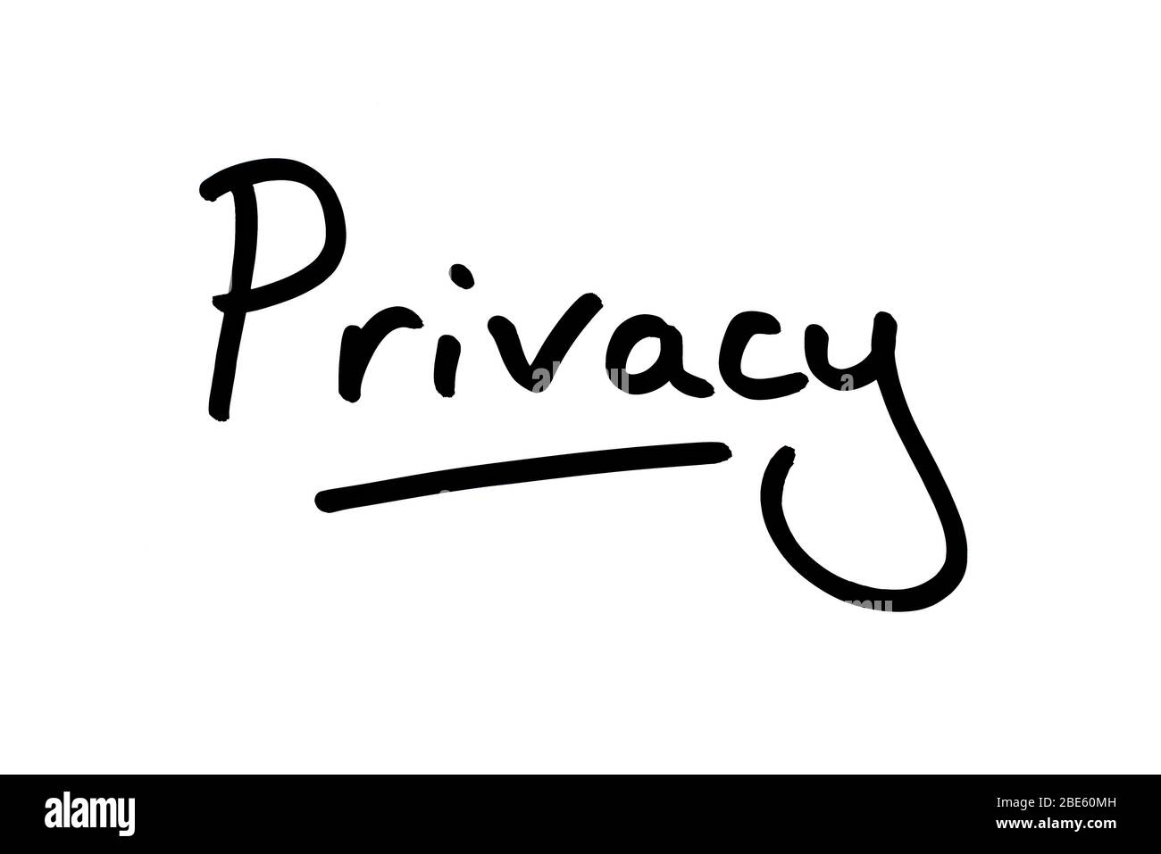 The word Privacy handwritten on a white background Stock Photo - Alamy