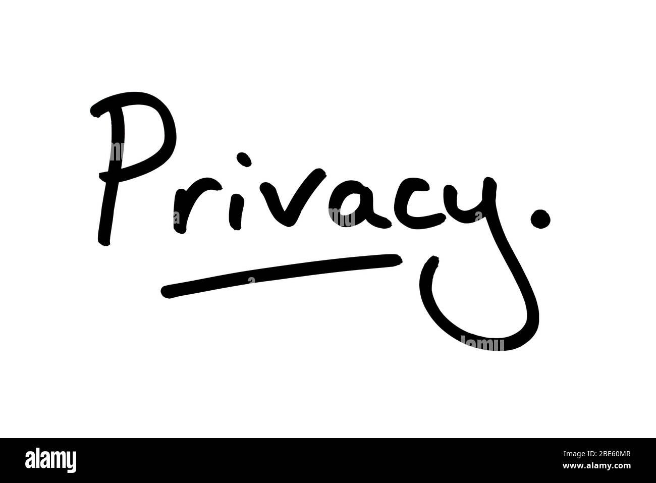 The word Privacy handwritten on a white background Stock Photo - Alamy