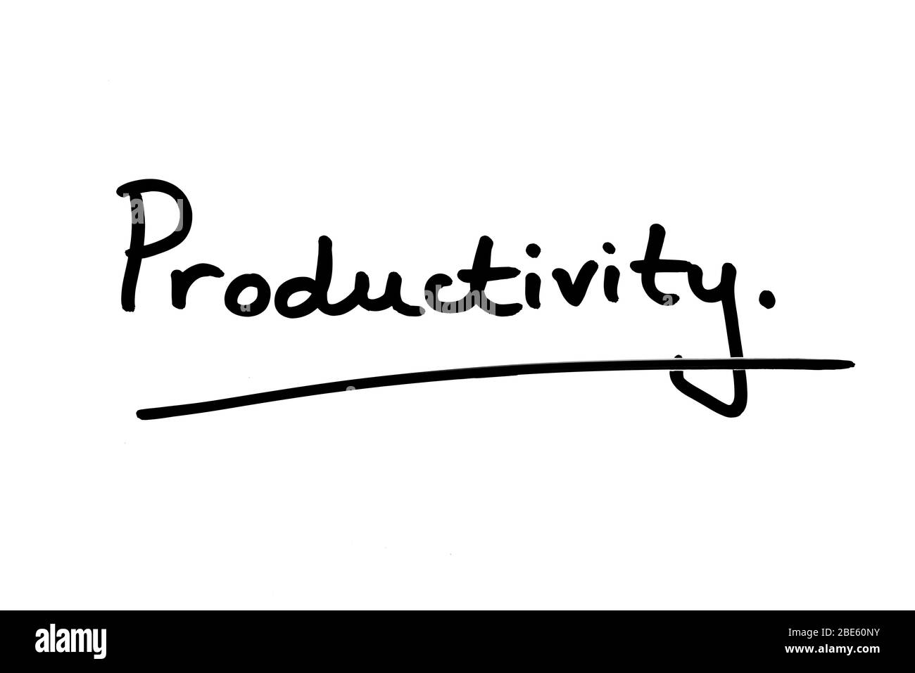 The word Productivity handwritten on a white background Stock Photo - Alamy
