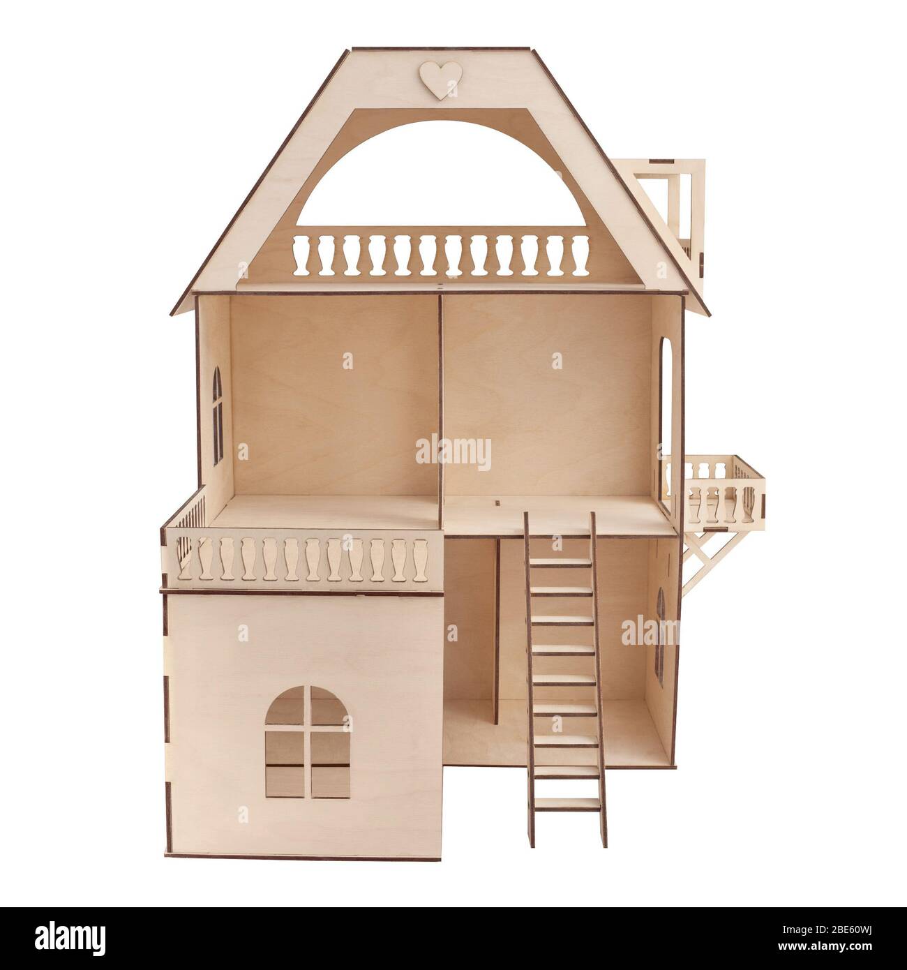 Nice house from wood on white bacground Stock Photo - Alamy