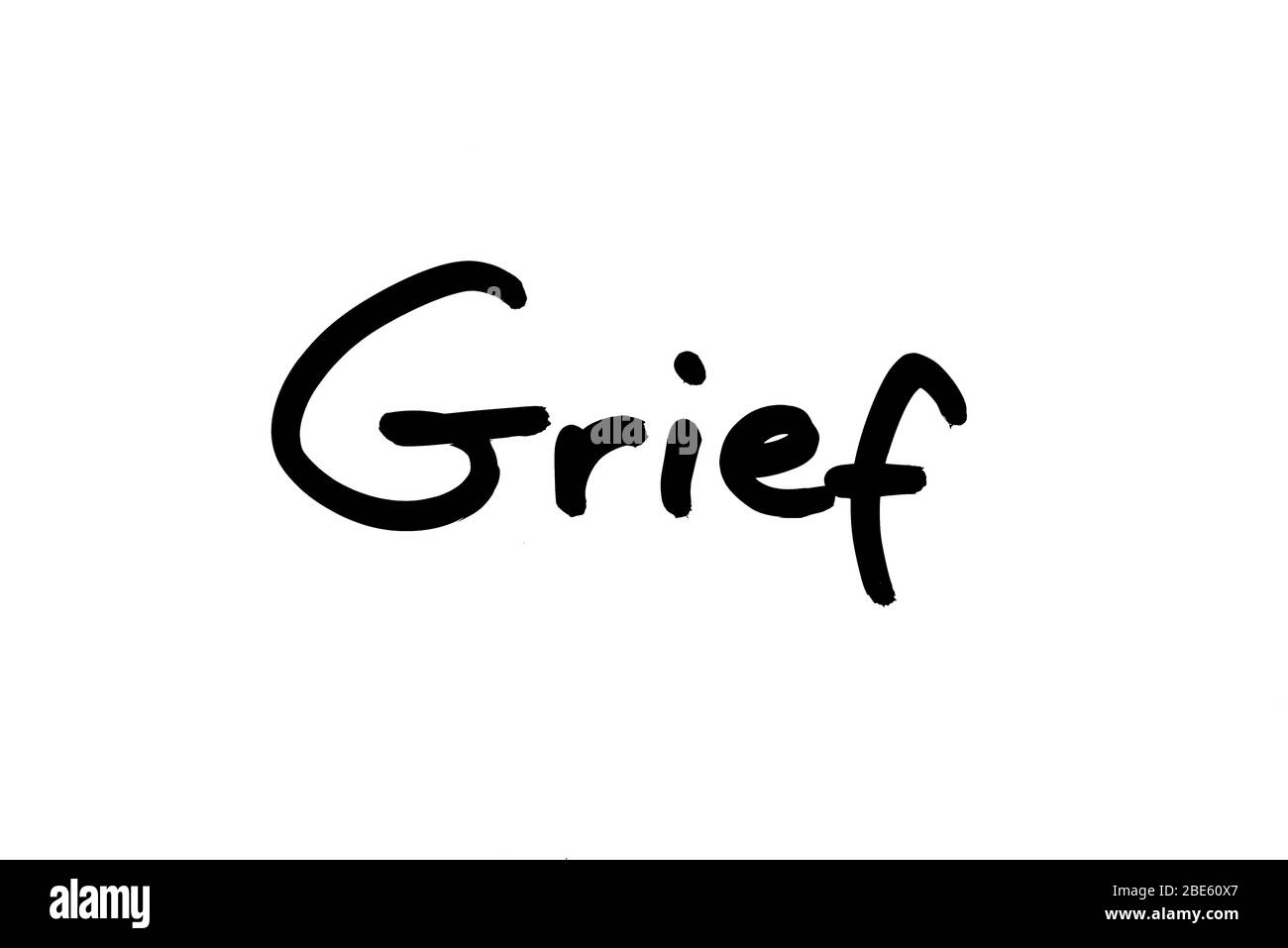 The word Grief handwritten on a white background Stock Photo - Alamy