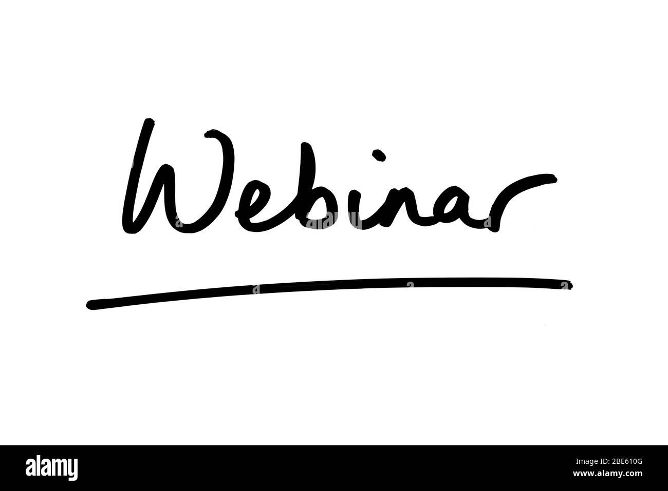 Webinar handwritten on a white background Stock Photo - Alamy