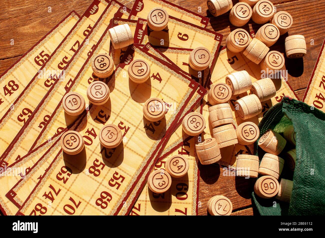 homemade family vintage interesting lotto bingo game Stock Photo - Alamy