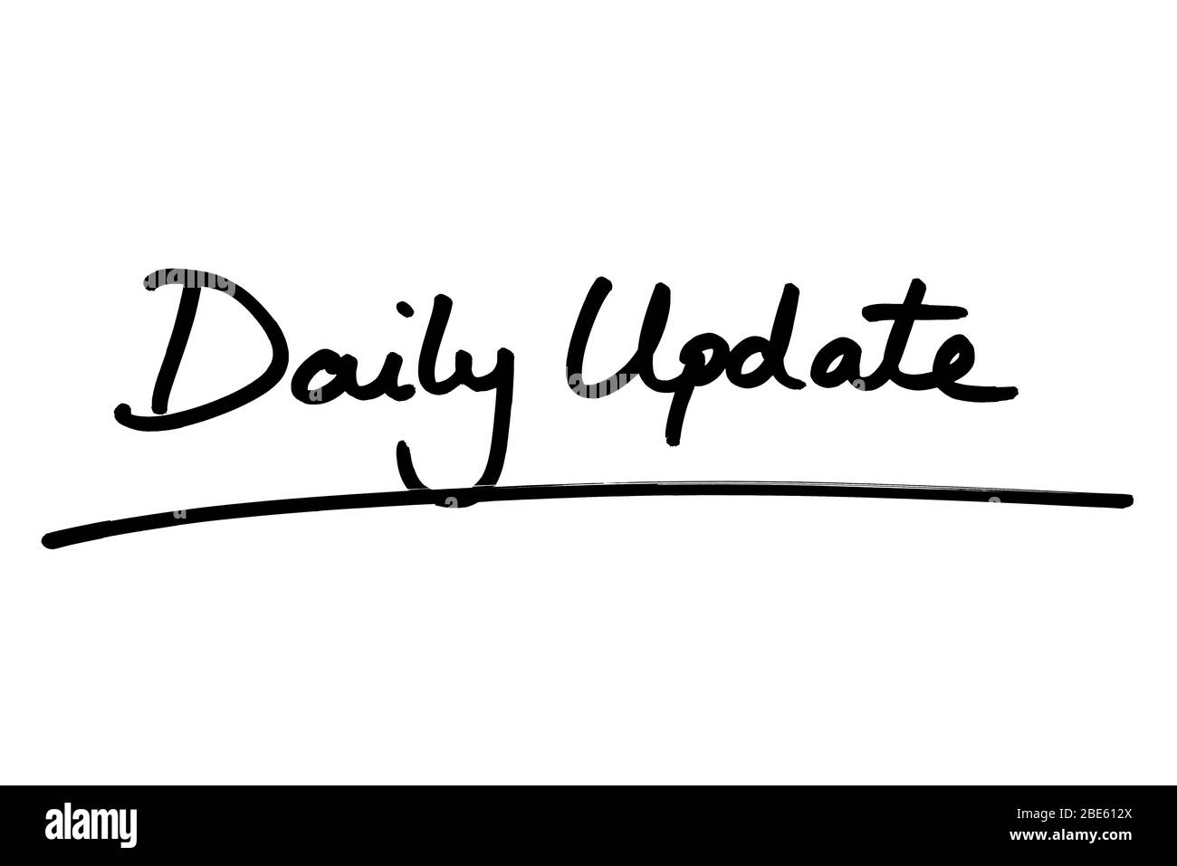 Daily Update handwritten on a white background Stock Photo - Alamy
