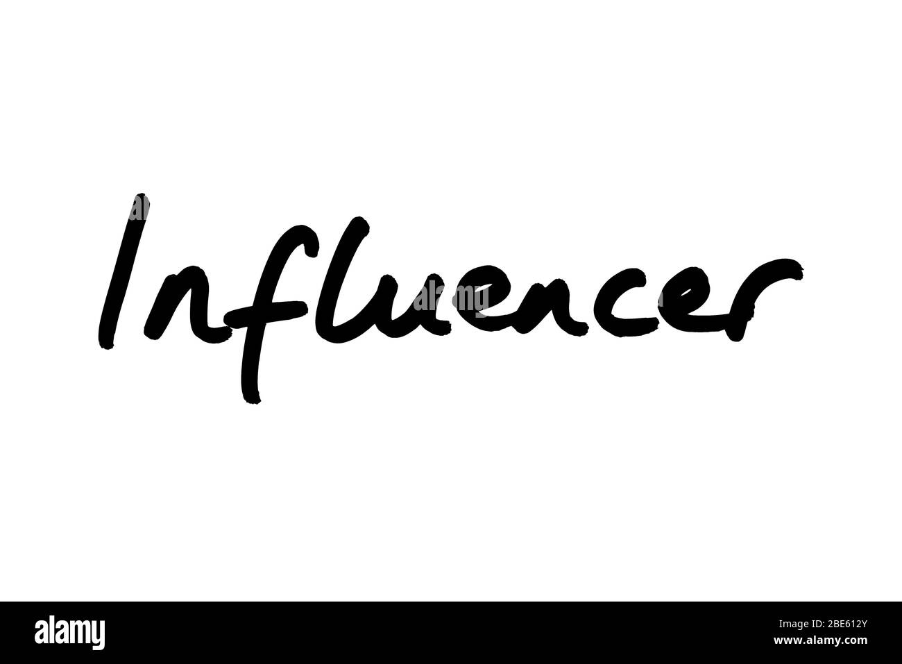 The word Influencer handwritten on a white background Stock Photo - Alamy