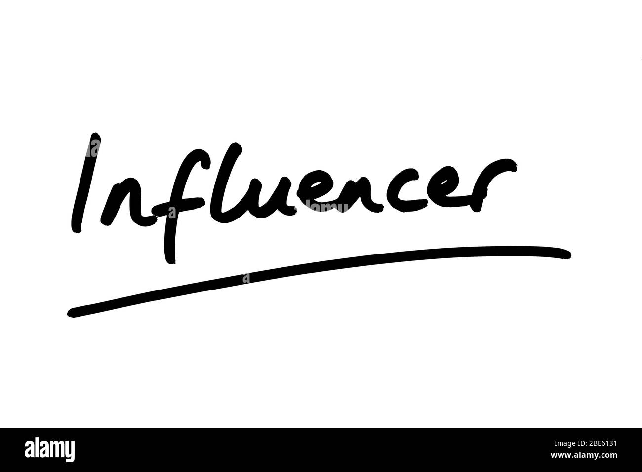 The word Influencer handwritten on a white background Stock Photo - Alamy