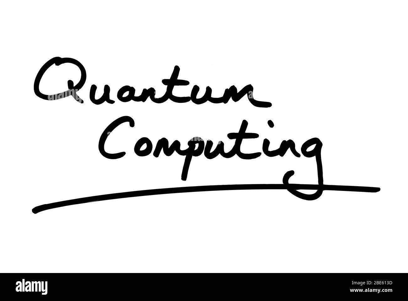 Quantum Computing handwritten on a white background Stock Photo - Alamy