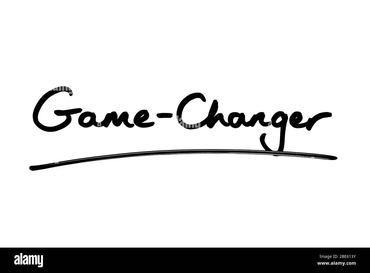 Game-Changer handwritten on a white background Stock Photo - Alamy
