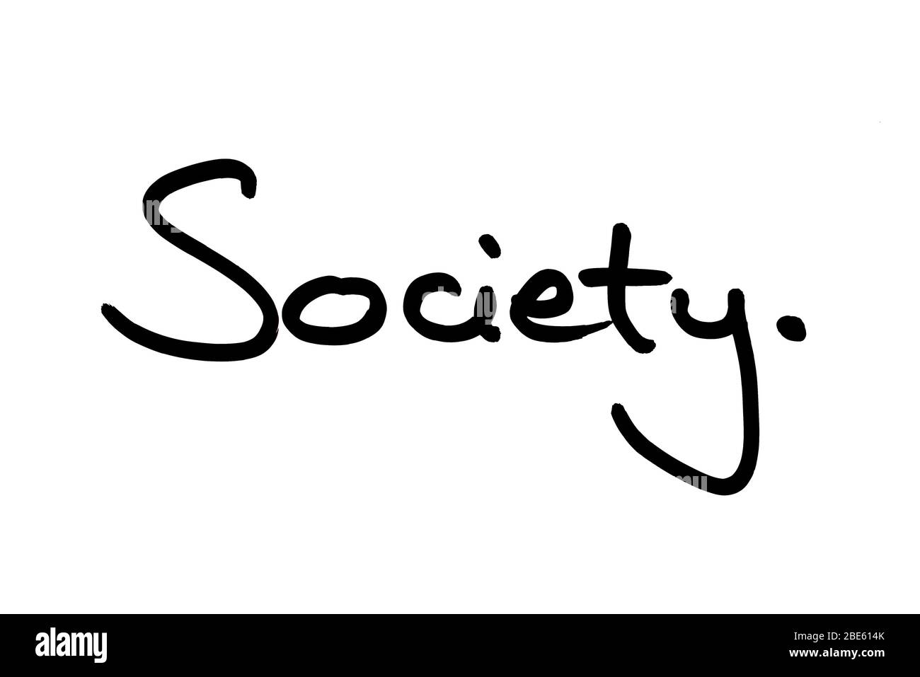 The word Society handwritten on a white background Stock Photo - Alamy