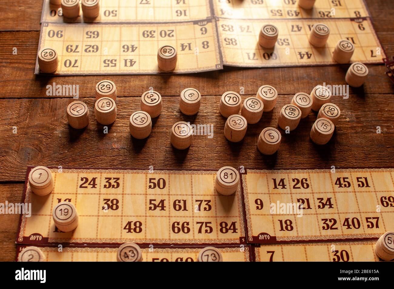 homemade family vintage interesting lotto bingo game Stock Photo - Alamy