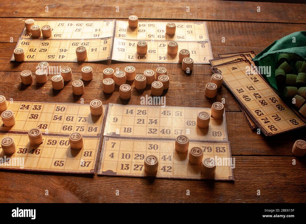 homemade family vintage interesting lotto bingo game Stock Photo - Alamy