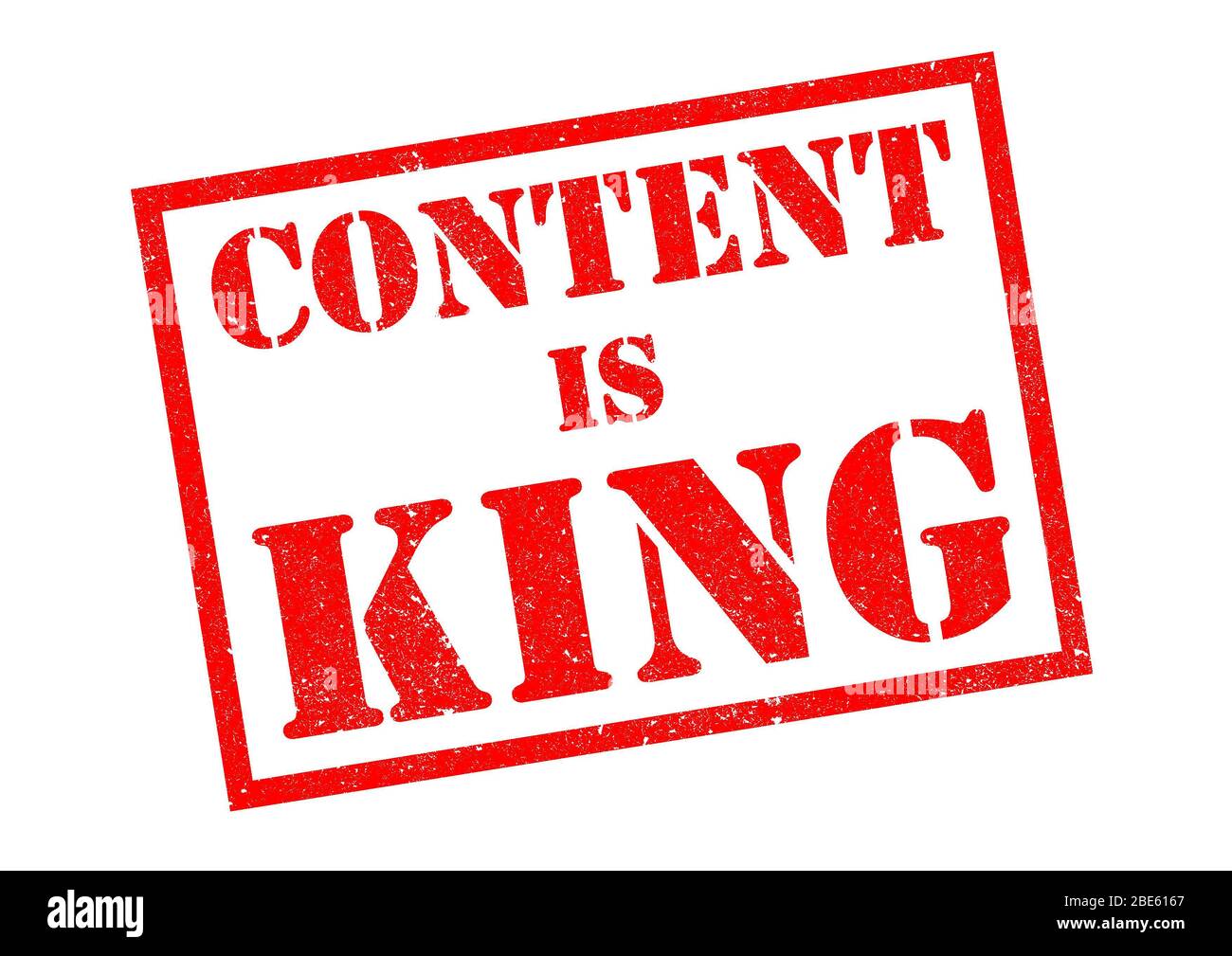 CONTENT IS KING red Rubber Stamp over a white background Stock Photo ...