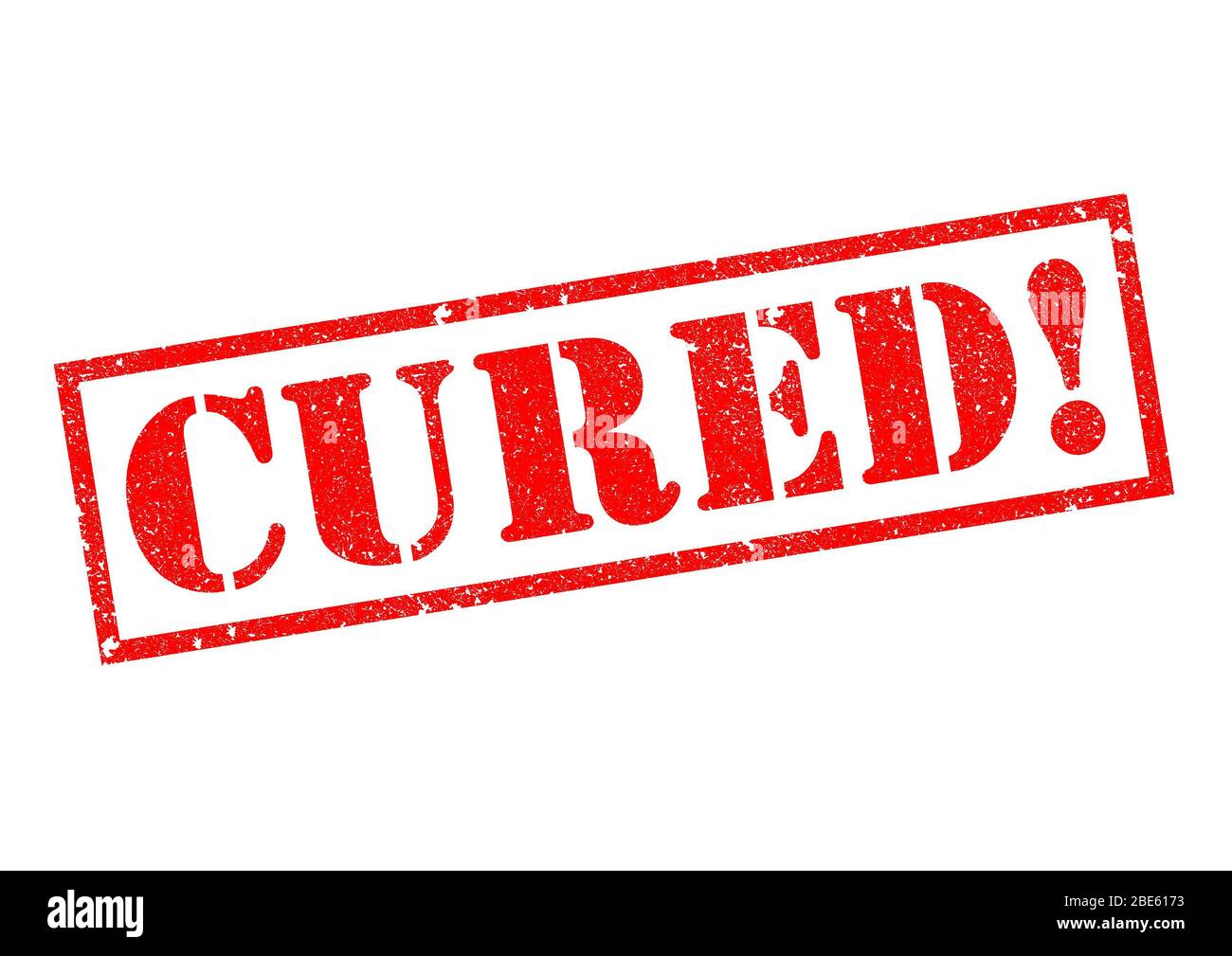 CURED! red Rubber Stamp over a white background Stock Photo - Alamy