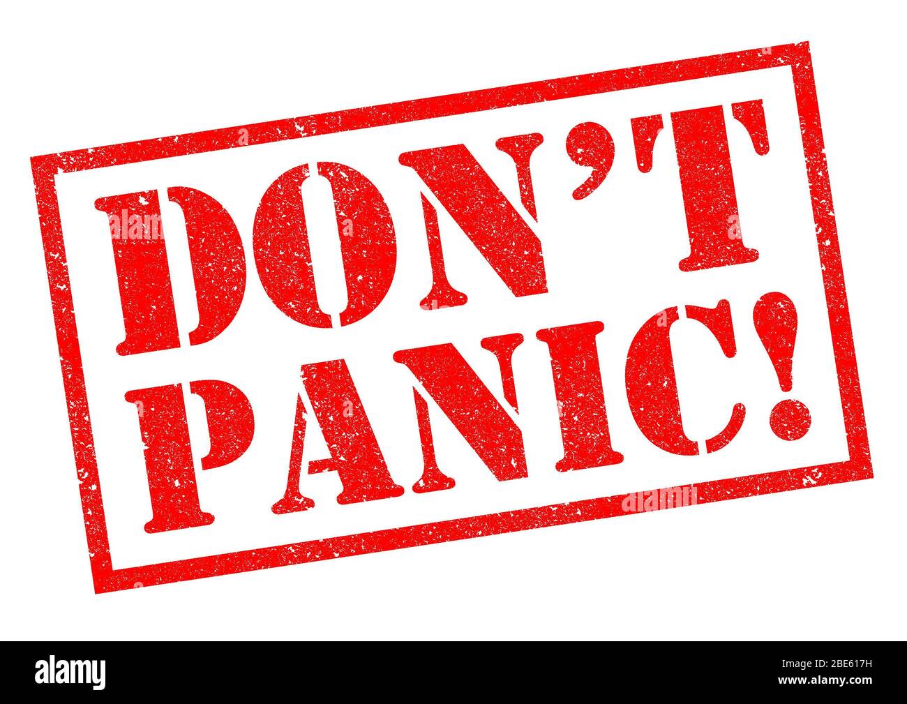 DONT PANIC! red Rubber Stamp over a white background Stock Photo - Alamy