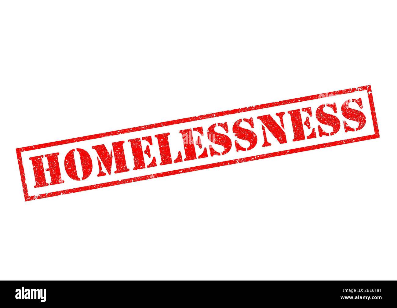 HOMELESSNESS red Rubber Stamp over a white background Stock Photo - Alamy
