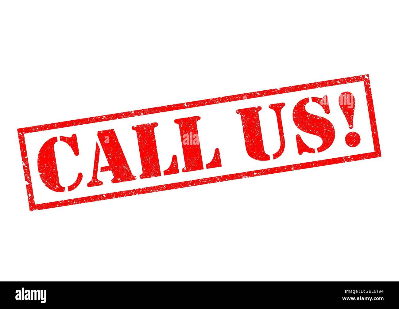 CALL US! red Rubber Stamp over a white background Stock Photo - Alamy
