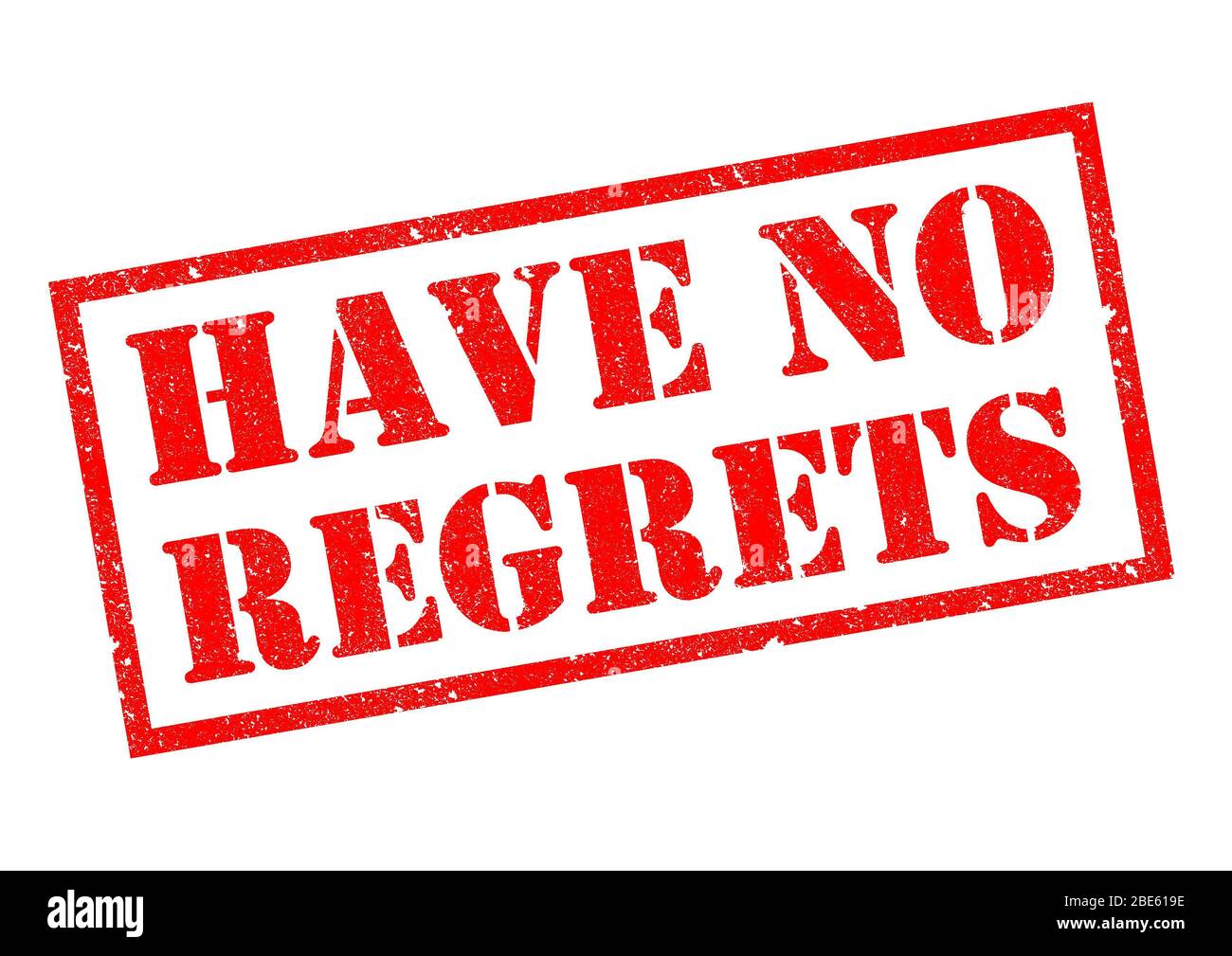 HAVE NO REGRETS red Rubber Stamp over a white background Stock Photo ...