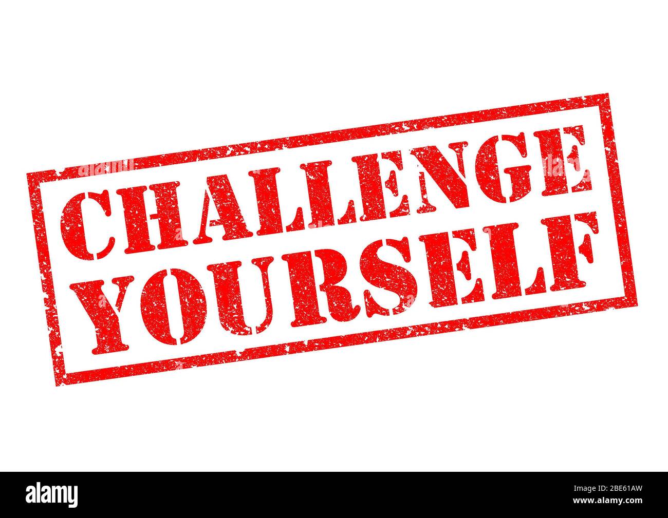CHALLENGE YOURSELF red rubber stamp over a white background Stock Photo ...