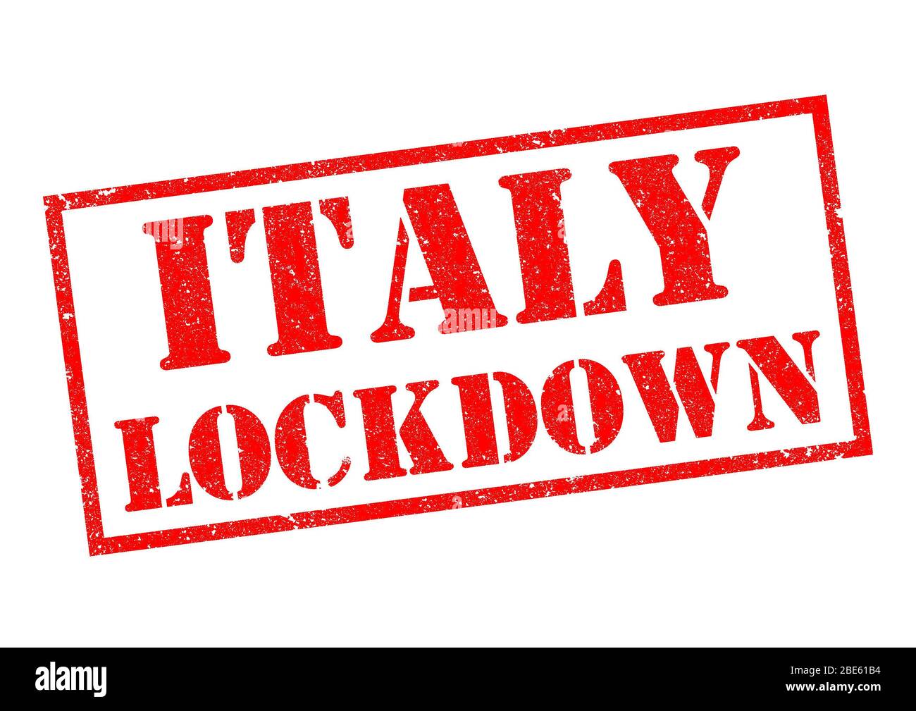ITALY LOCKDOWN red Rubber Stamp over a white background Stock Photo - Alamy