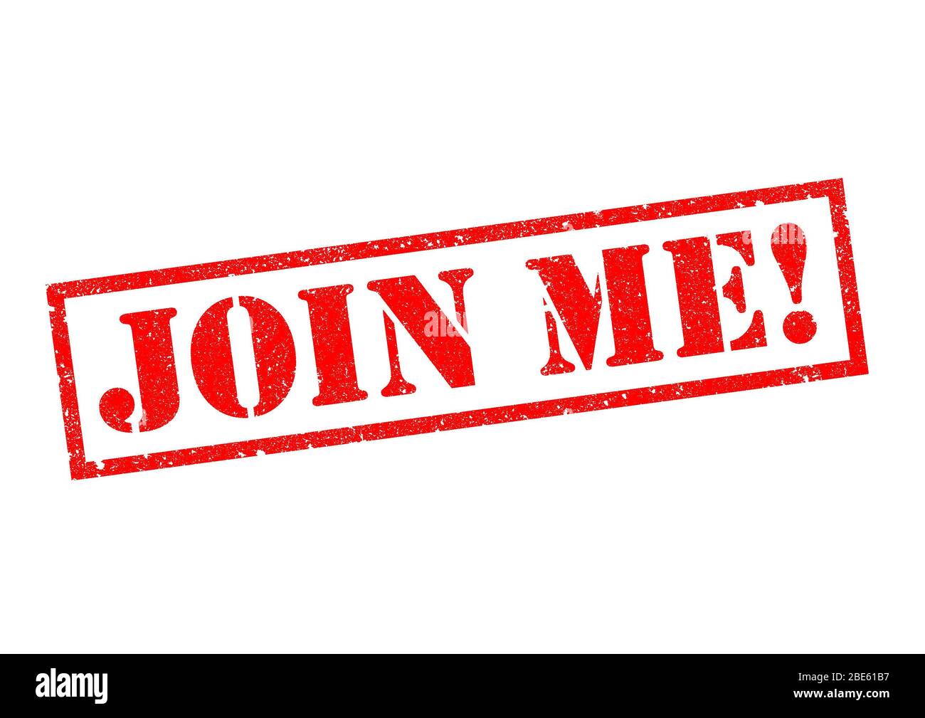 JOIN ME! red Rubber Stamp over a white background Stock Photo - Alamy