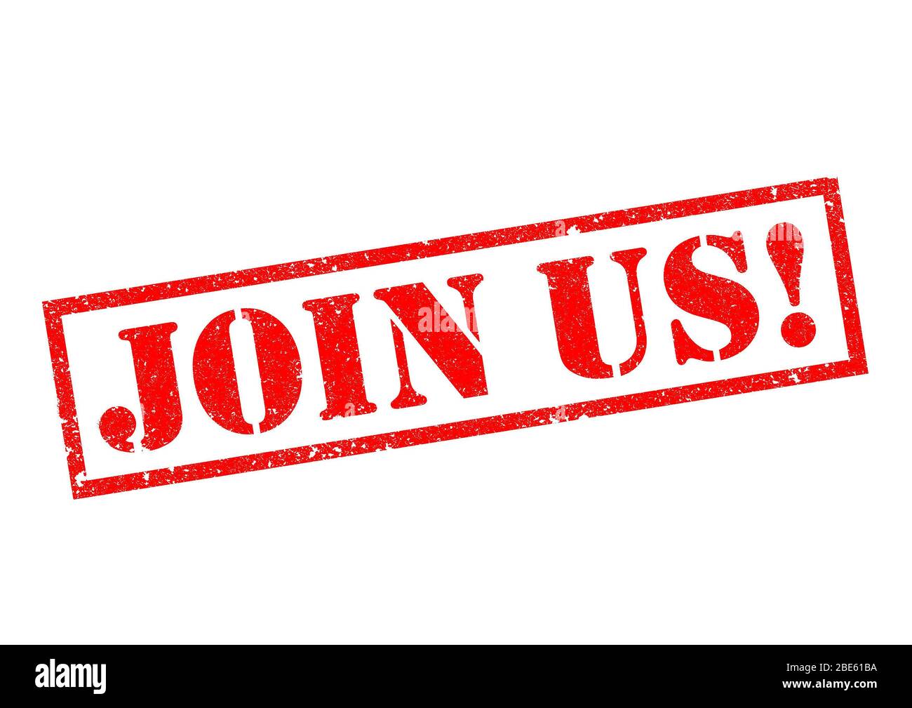 JOIN US! red Rubber Stamp over a white background Stock Photo - Alamy