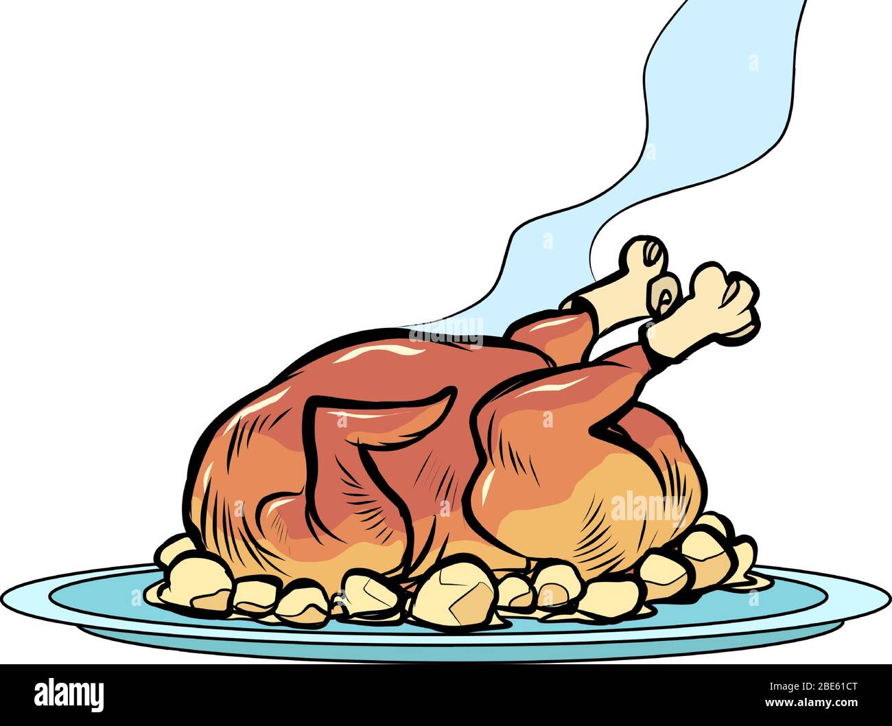 Roasted chicken food Stock Vector Images - Alamy
