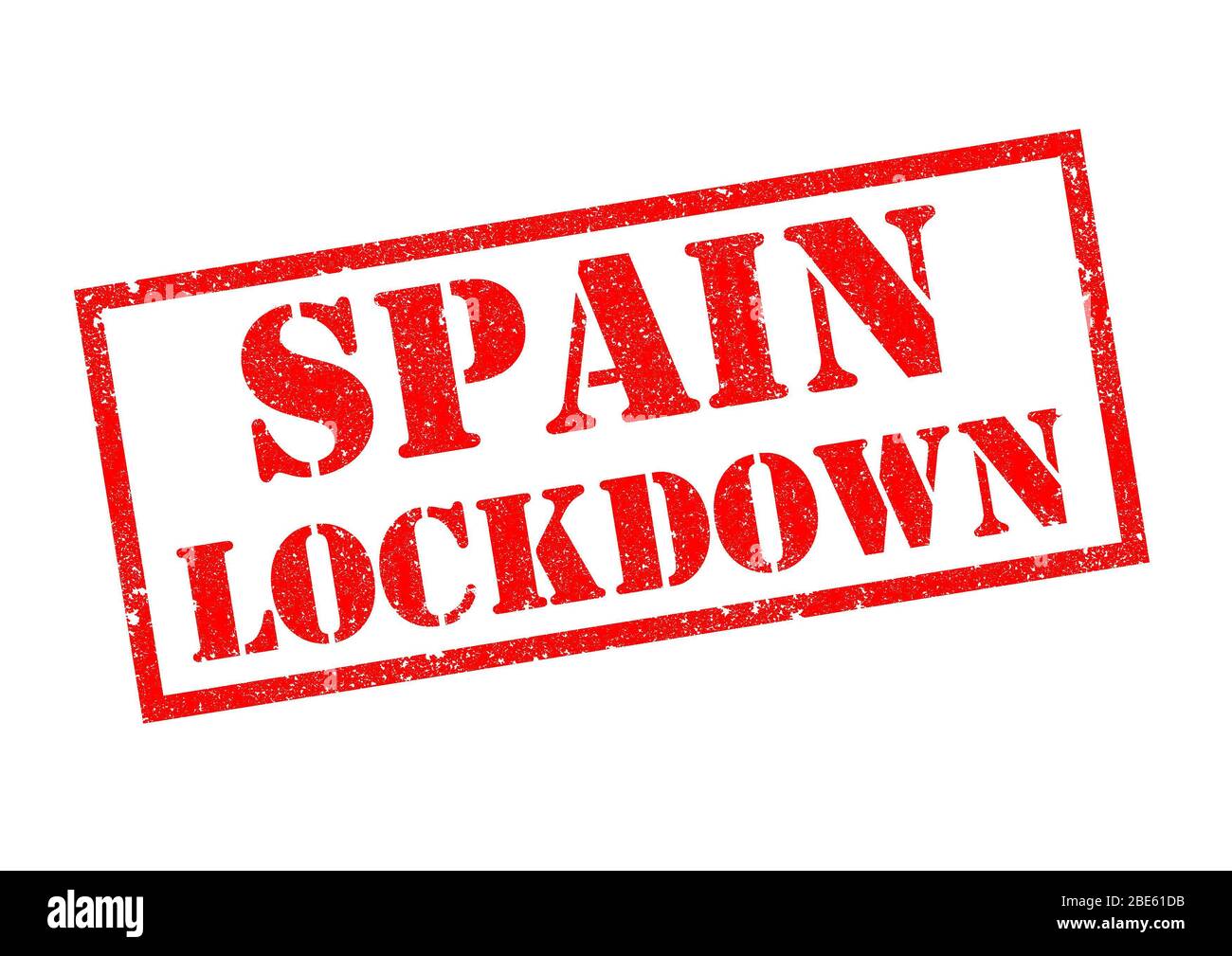 SPAIN LOCKDOWN red Rubber Stamp over a white background Stock Photo - Alamy