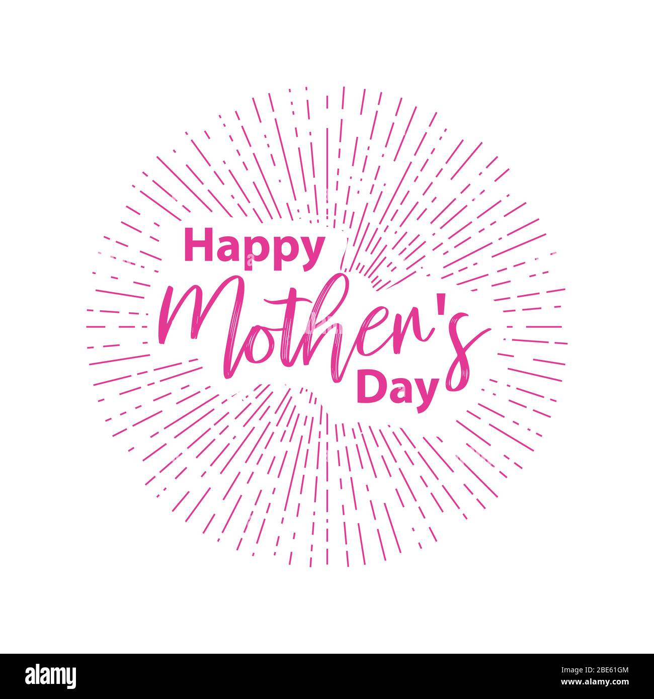 typographic illustration of Happy Mothers Day retro label with light ...