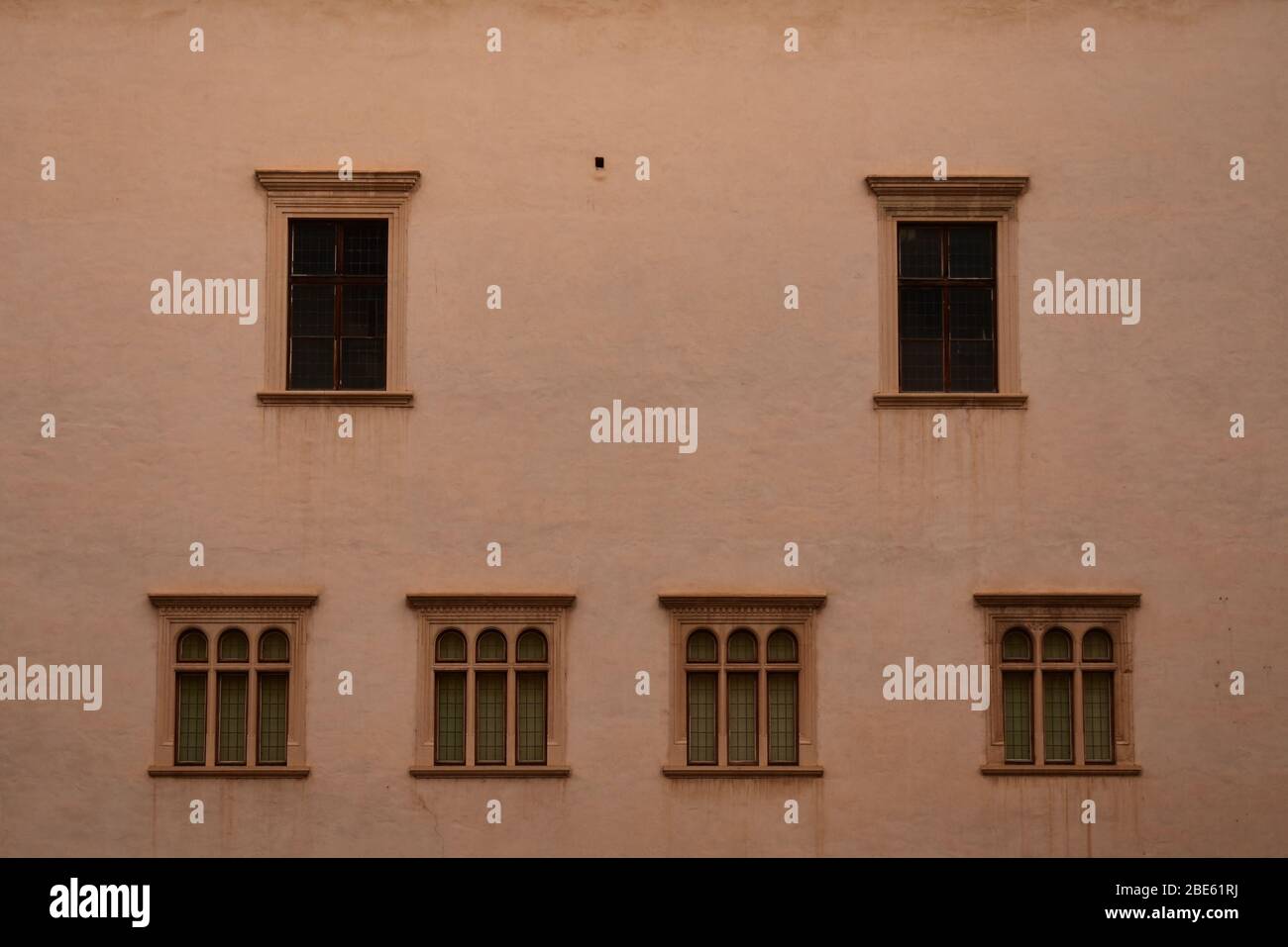 exterior windows of old fortified citadel in Fagaras Stock Photo - Alamy