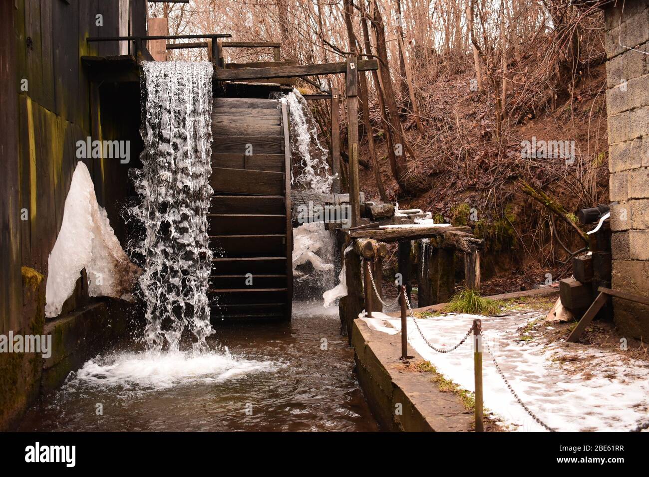 Ancient water mill still working in Ohaba Stock Photo - Alamy