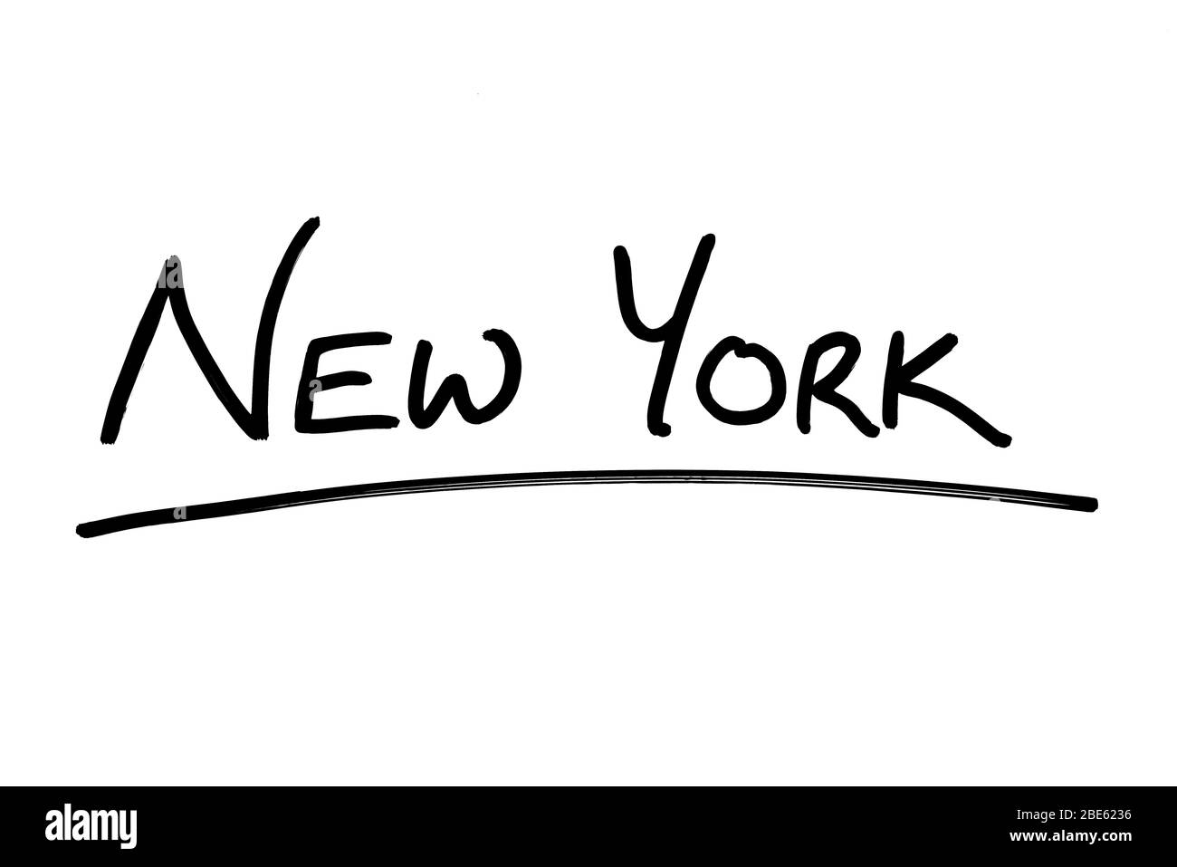 NEW YORK handwritten on a white background Stock Photo - Alamy