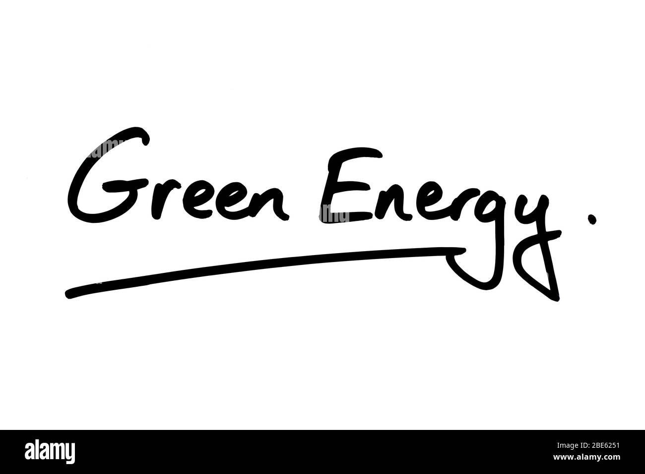 Green Energy handwritten on a white background Stock Photo - Alamy