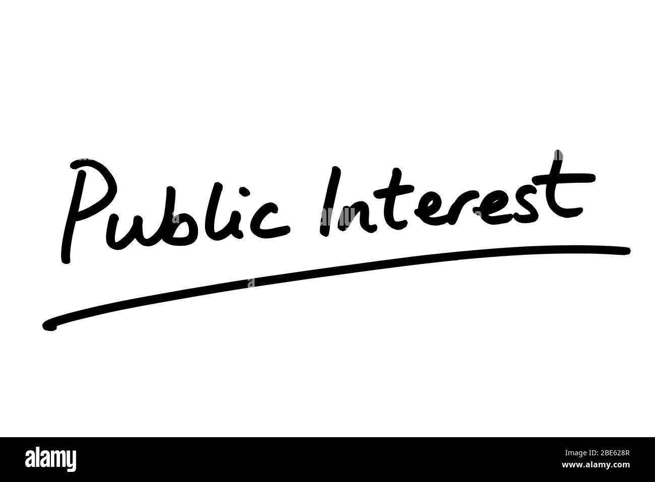 Public Interest handwritten on a white background Stock Photo - Alamy