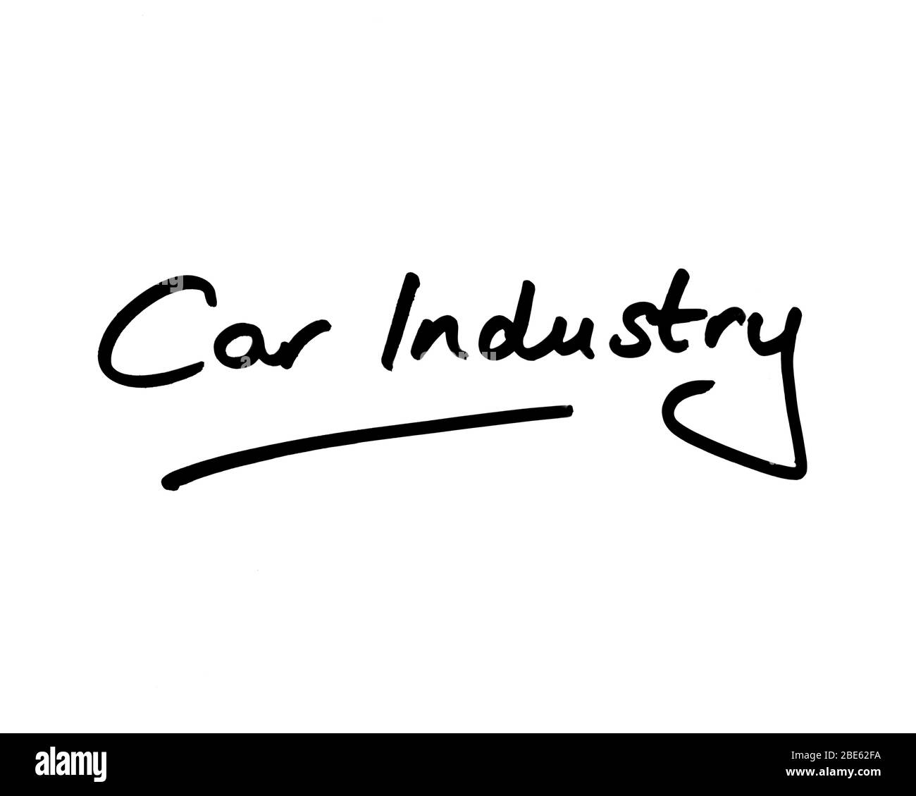 Car Industry handwritten on a white background Stock Photo - Alamy