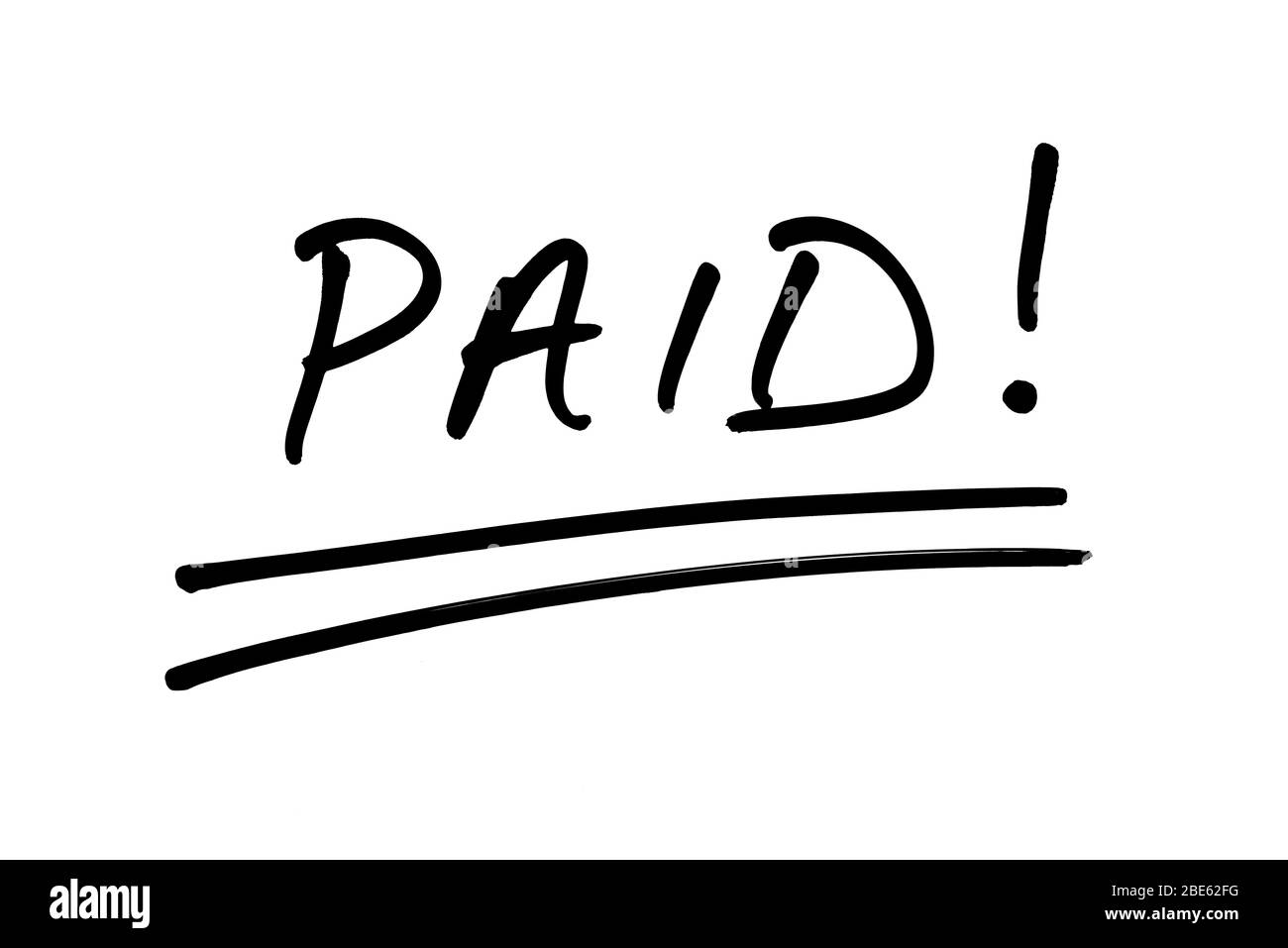 Paid stamp on invoice Black and White Stock Photos & Images - Alamy
