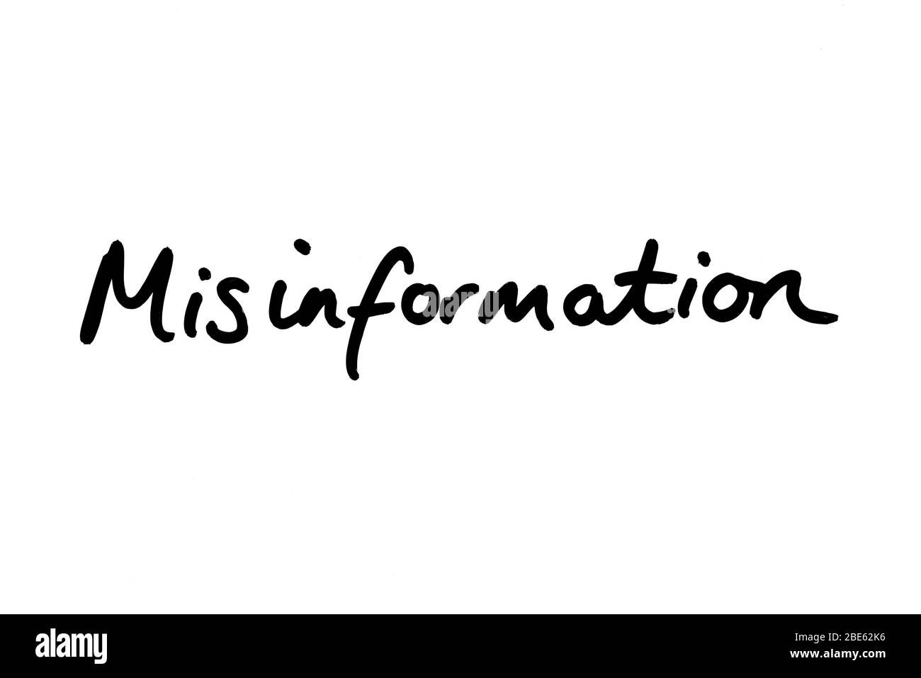 The word Misinformation handwritten on a white background Stock Photo ...