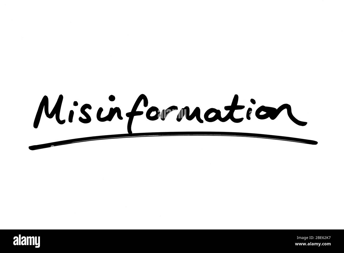The word Misinformation handwritten on a white background Stock Photo ...