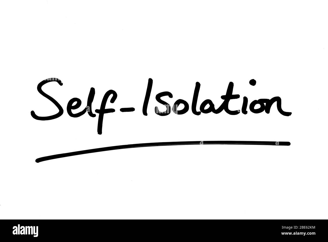 Self-Isolation handwritten on a white background Stock Photo - Alamy