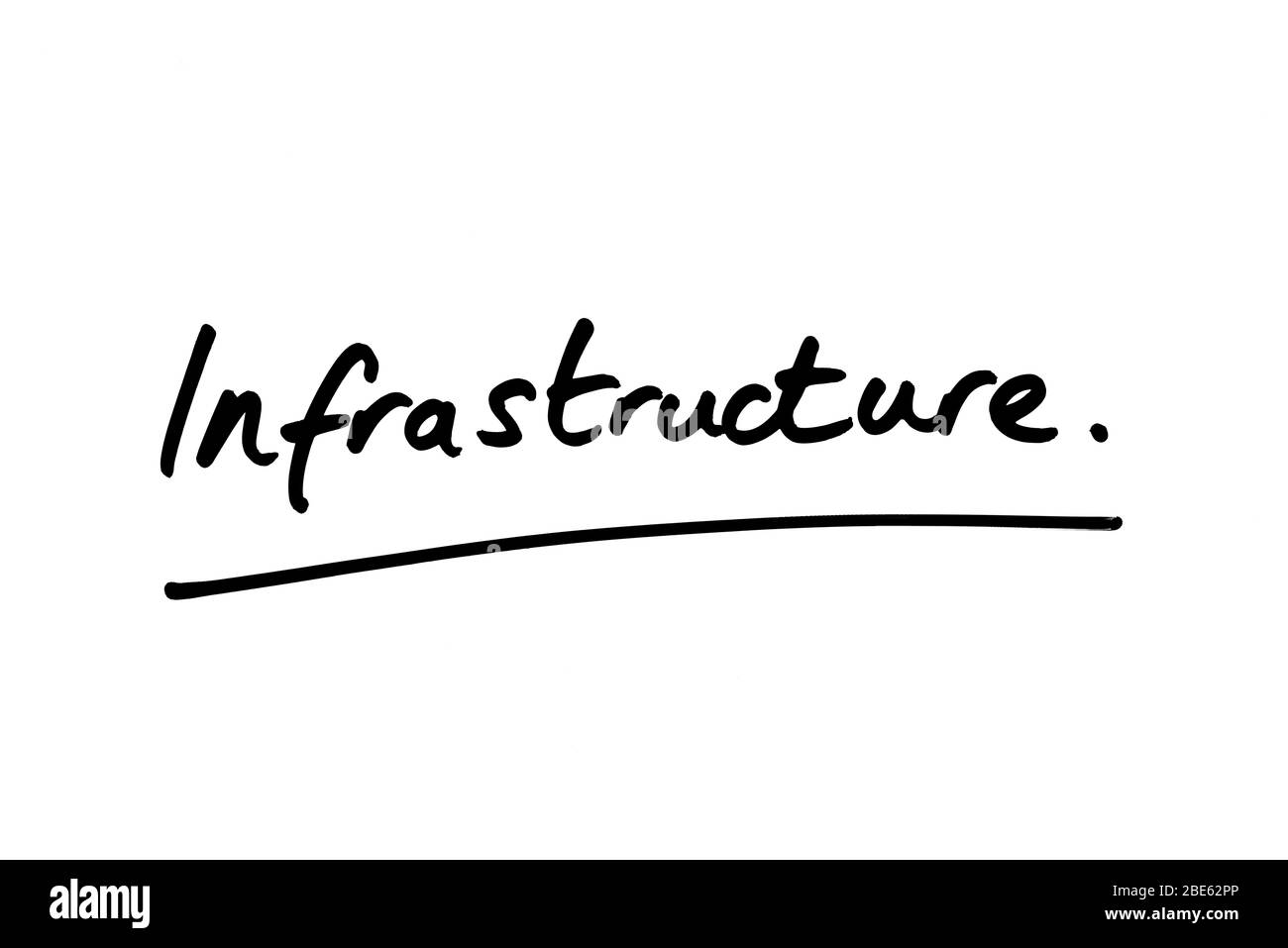 Infrastructure handwritten on a white background Stock Photo - Alamy